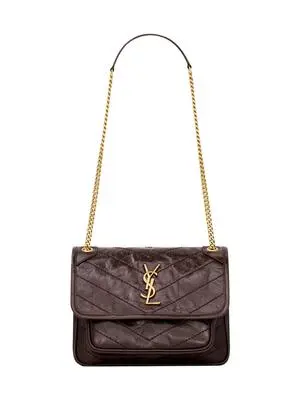 Saint Laurent Saint Laurent Niki Baby Bag In Vintage Leather Arabica
