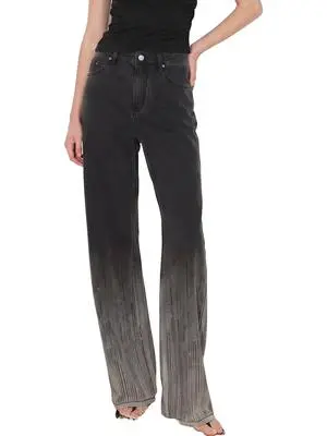 Fabrique Elara Ombré Rhinestone Wide Leg Jeans In Cotton Denim - Multicolor