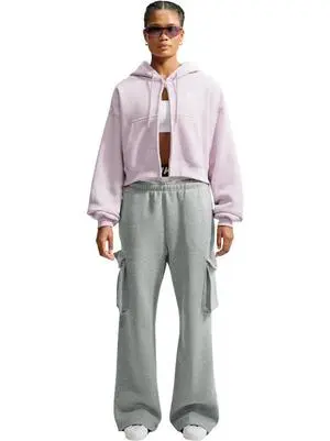 Nike Studio Fleece Medium Weight Oversized High-rise Cargo Pants - Grey