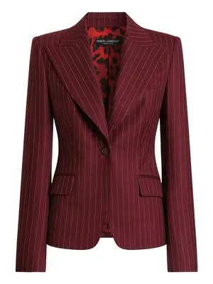 Dolce & Gabbana Single-breasted Pinstripe Wool Jacket - Multicolor