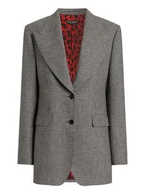 Dolce & Gabbana Glen Plaid Flannel Single-breasted Jacket - Multicolor
