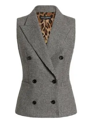 Dolce & Gabbana Glen Plaid Flannel Vest - Multicolor