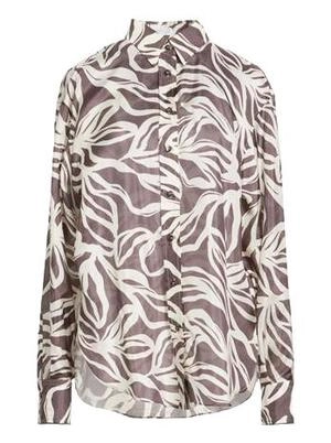 Brunello Cucinelli Silk Print Shirt - Brown