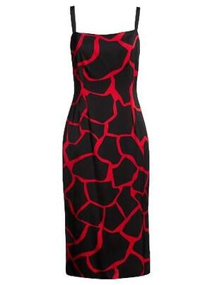 Dolce & Gabbana The Beaton Quilted Jacket Midi Dress Size Silk, Elastane - Red