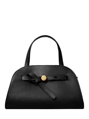 Tory Burch Romy Small Leather Satchel Bag With Shoulder Strap - Black
