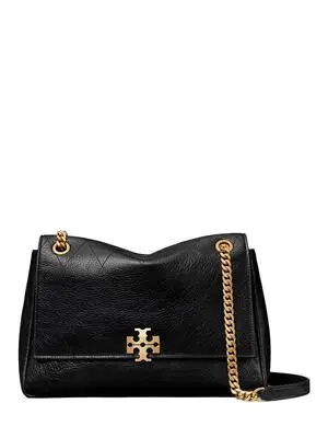 Tory Burch Charlie Leather Shoulder Bag - Black