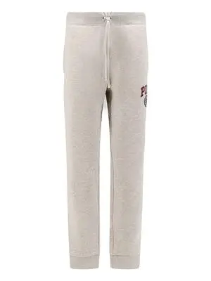 Polo Ralph Lauren Cotton Blend Jogging Trousers With Side Logo Print - Grey