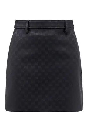 Gucci Primavera Gg Cotton Blend Mini Skirt - Black