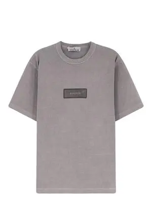 Stone Island Cotton Tshirt With Logo Detail - Grey