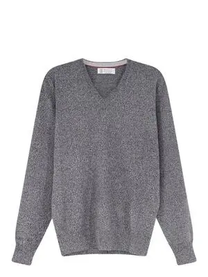 Brunello Cucinelli V-neck Cashmere Sweater - Grey