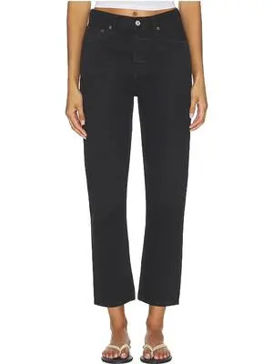 AGOLDE Riley Crop Jeans In Black Wash - Track