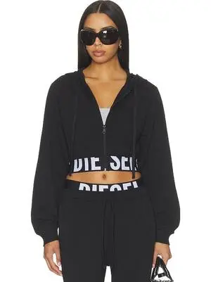 DIESEL® Nika Cropped Zip-up Hoodie - Black