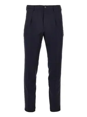 Incotex Pattern Super 100's Wool Pants - Blue