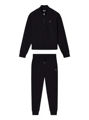 EA7 Logo-detail Long-sleeve Tracksuit Set - Black