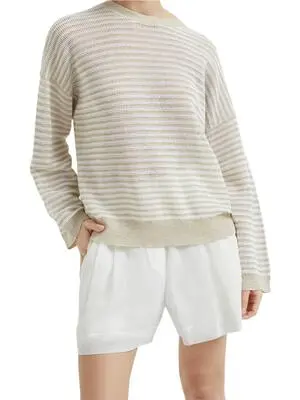 BRUNELLO CUCINELLI Brunello Cucinelli Striped Crew Neck Sweater