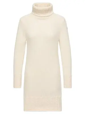 Moncler Alpaca Blend Knit Turtleneck Dress - White