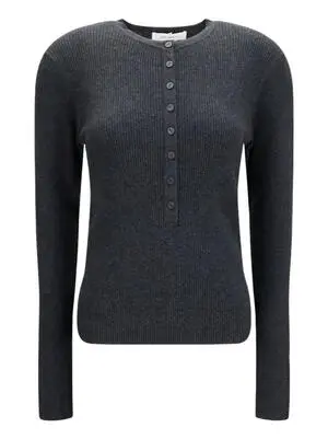 LISA YANG Lisa Yang Airi Ribbed Henley Knitted Sweater No