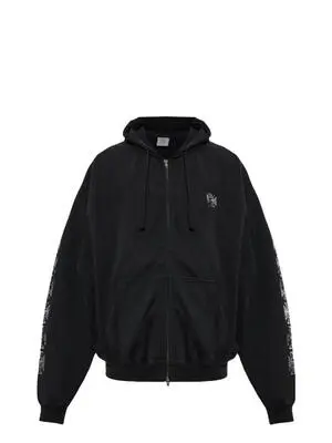 Vetements Vetements Graphic Sleeve Zip-Up Hoodie Black