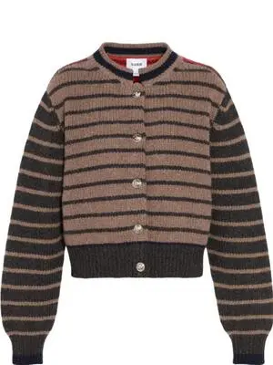BARRIE Striped Cardigan - Brown