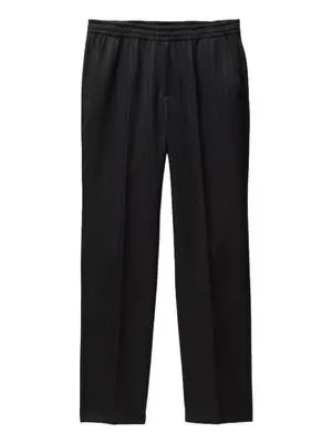 Versace Jacquard Wool Tailored Pants - Black