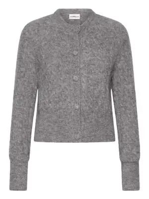 Marella Cable-knit Alpaca-blend Cardigan - Grey