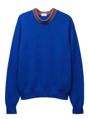Versace Crewneck Wool Cashmere Sweater - Blue