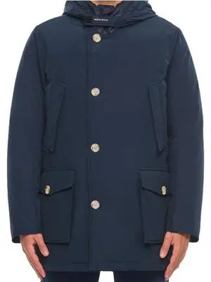 Woolrich Parka With Hood And Zip Closure - Black
