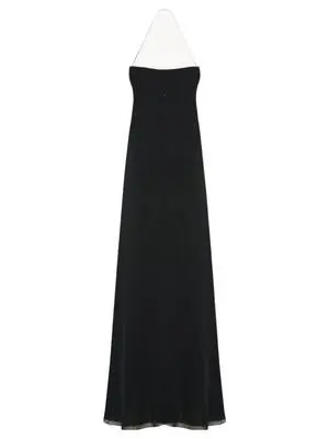 THE ROW Javier Silk Georgette Halterneck Dress - Black