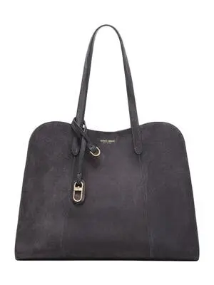 Giorgio Armani Suede Structured Tote Bag - Grey