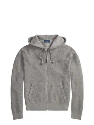 Polo Ralph Lauren Waffle Knit Full-zip Hoodie - Grey