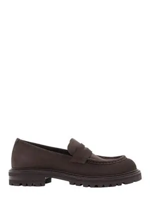 Giorgio Armani Lug Sole Loafers - Brown