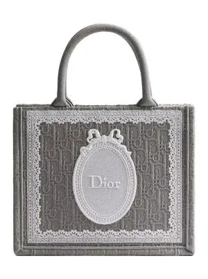 Dior Small Book Tote With Strap - Grey