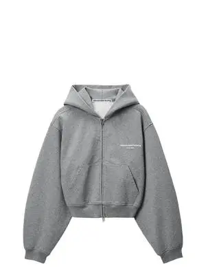 Alexander Wang Printed Cropped Hoodie - Gray
