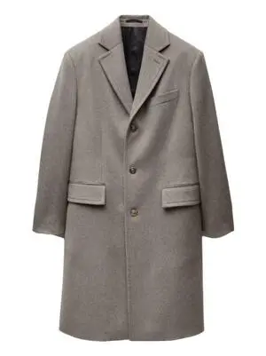 Versace Single-breasted Long Coat - Grey