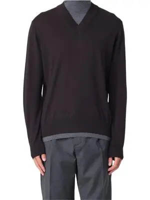 PAOLO PECORA V-neck Wool Sweater - Black
