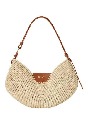 Loewe Paula's Ibiza-swing Leather And Raffia Shoulder Bag - Multicolor