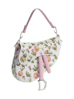 Dior Small Saddle Bag With Strap - White