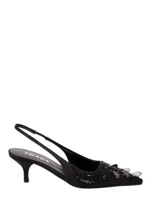 Prada Embellished Slingback Pumps - Multicolor