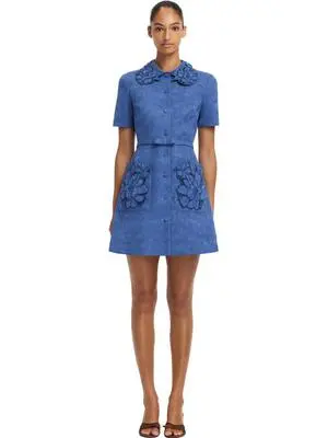 LEO LIN Ashley Appliqué Vegan Suede Mini Dress