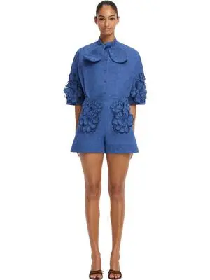 LEO LIN Leo Lin Tessa Appliqué Vegan Suede Shorts