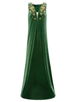 LEO LIN Leo Lin Agathy Velvet Embellished Gown
