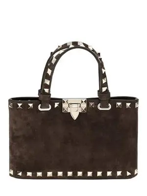 Valentino Garavani Suede Rockstud Mini Handbag - Brown