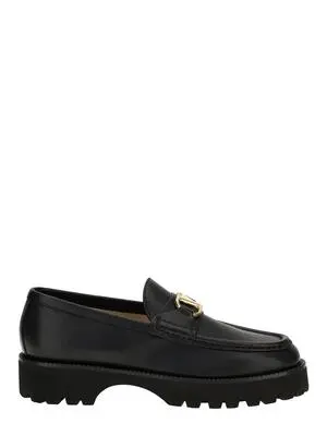 Valentino Garavani Vlogo Signature Leather Loafers - Black