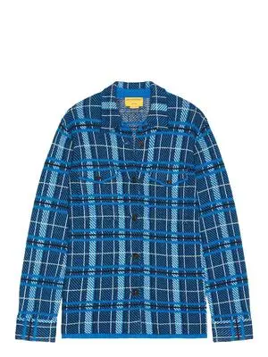 Guest In Residence Plaid Work Shirt In Blue - Twilight Combo
