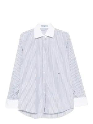 PRADA PRADA Popeline Shirt With Classic Collar And Striped Pattern
