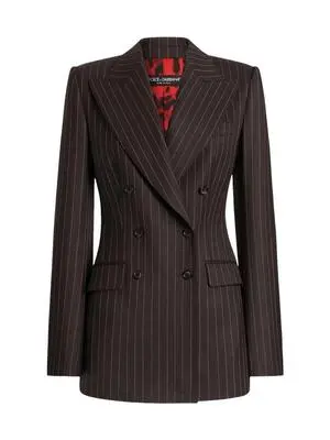 Dolce & Gabbana Double-breasted Pinstripe Turlingon Blazer - Multicolor