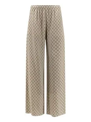 Gucci GUCCI Silk Trousers With GG Print Multicolor