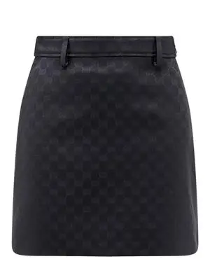 Gucci Primavera Gg Cotton Blend Mini Skirt - Black