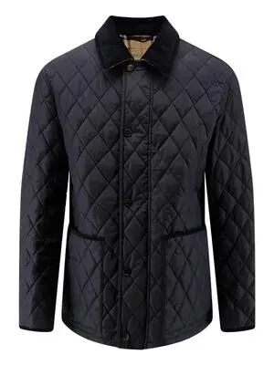 Burberry Quilted Corduroy Collar Jacket - Black