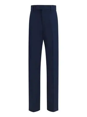 FERRAGAMO Cotton And Cashmere Chinos Pants - Blue